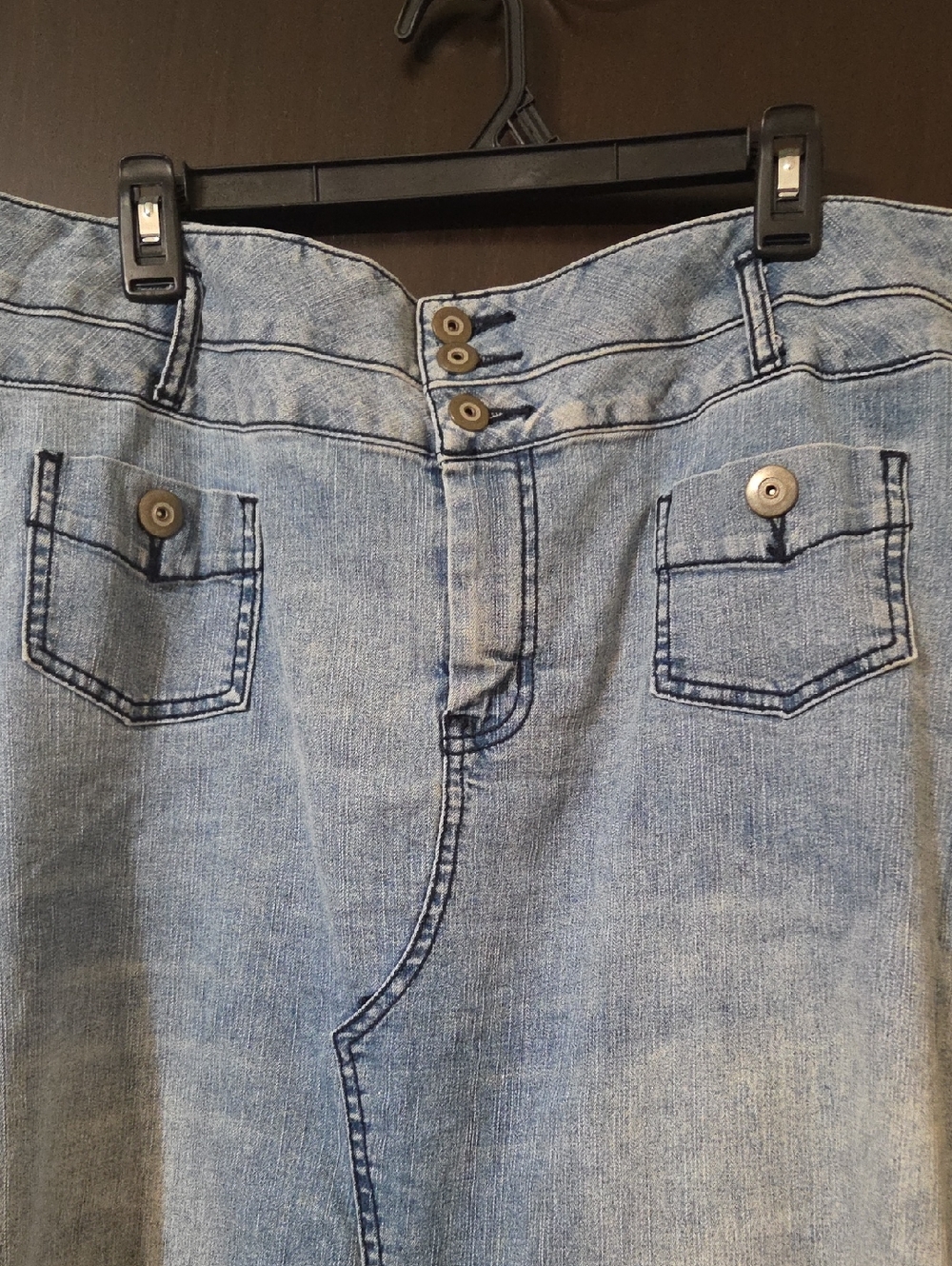 Fashion Bug | Skirts | Fashion Bug Long Jean Skirt Distressed Hemline ...